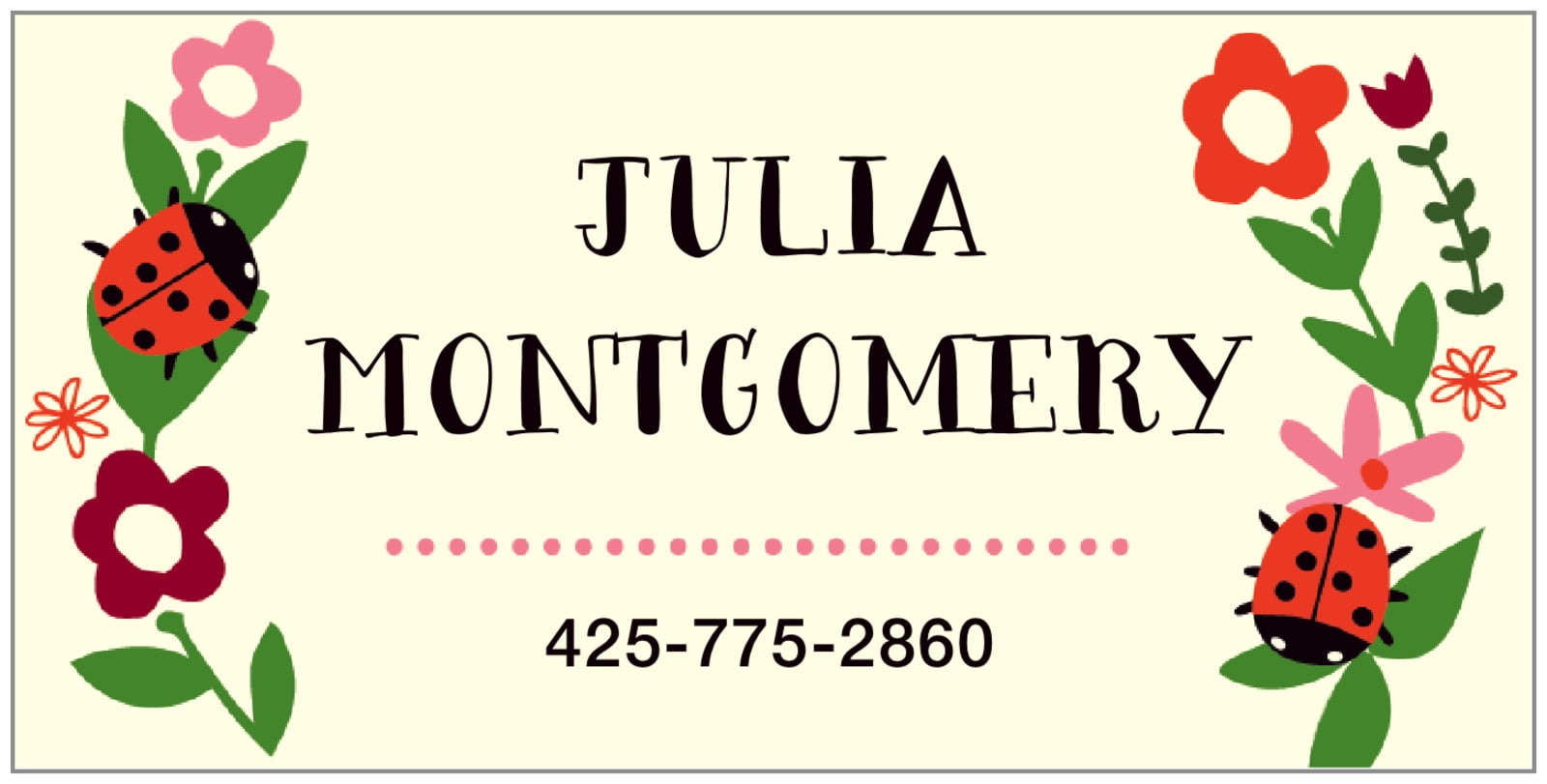 Lady Bug | Custom Sheet Labels | Rectangle Labels | Evermine