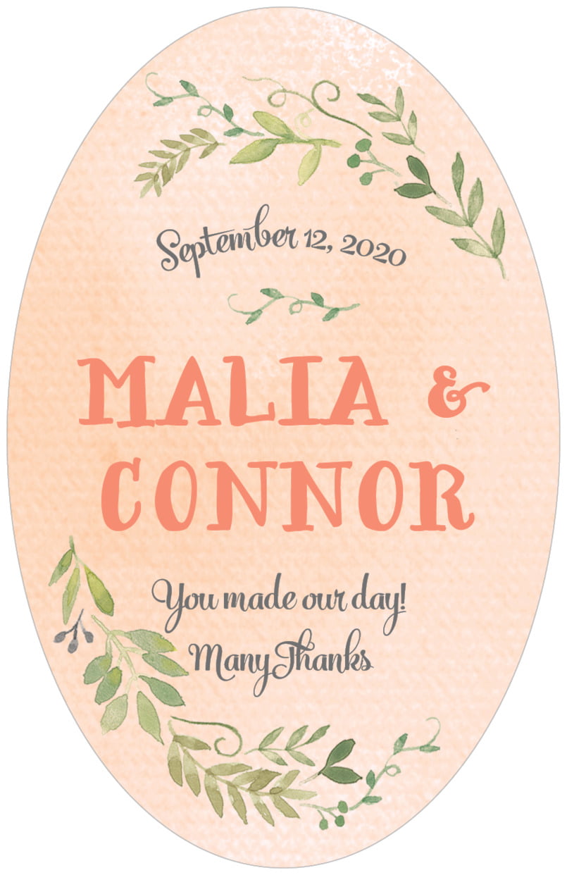 Watercolor Spring | Custom Shape Roll Labels | Tall Oval Labels | Evermine